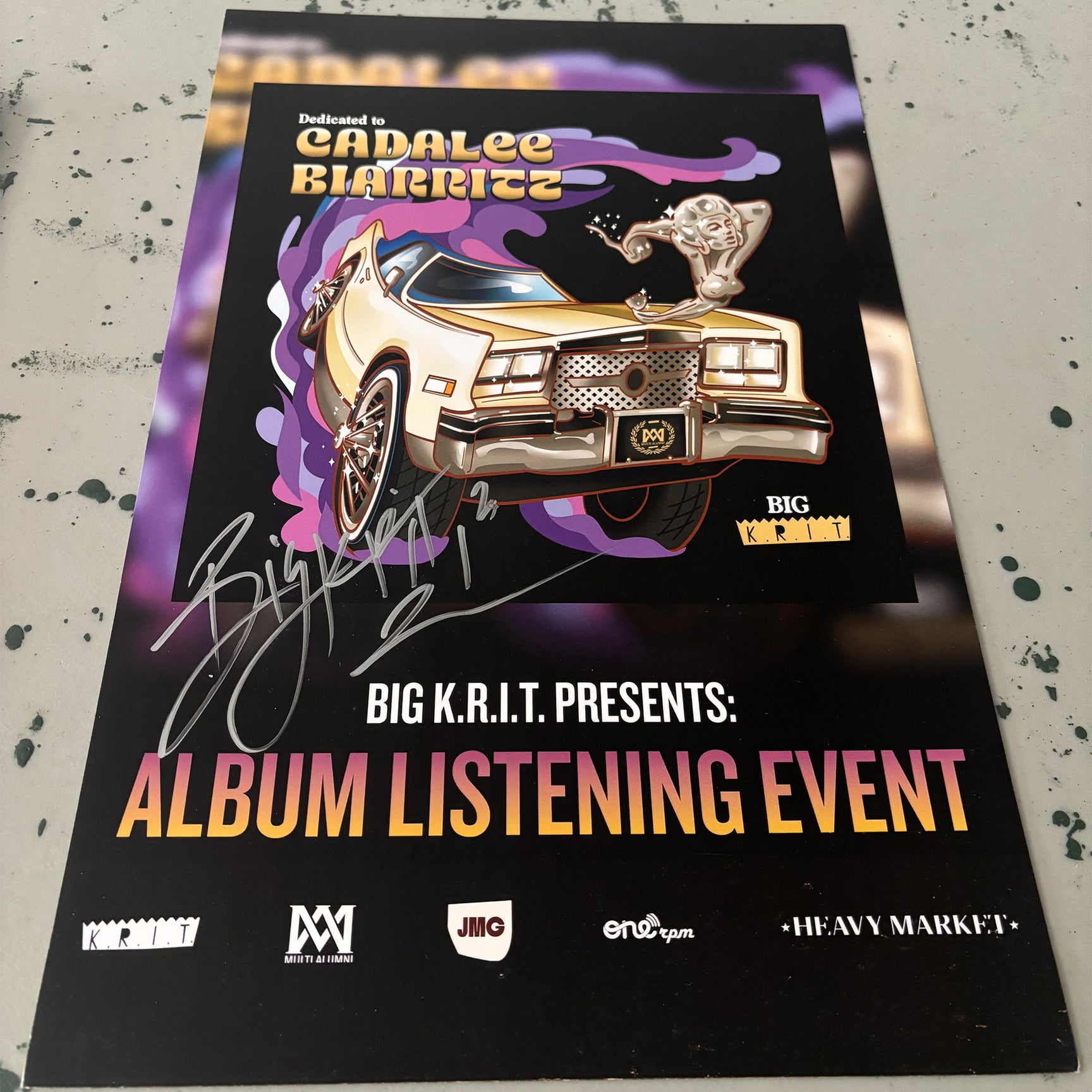 Signed Cadalee Biarritz Listening Event poster – Big K.R.I.T.